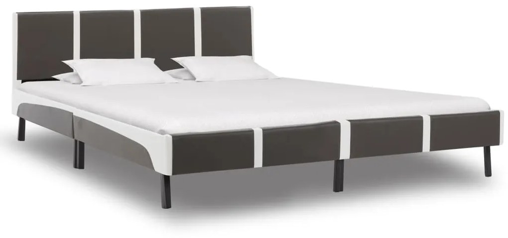 280418 vidaXL Rám postele šedobílý umělá kůže 180 x 200 cm