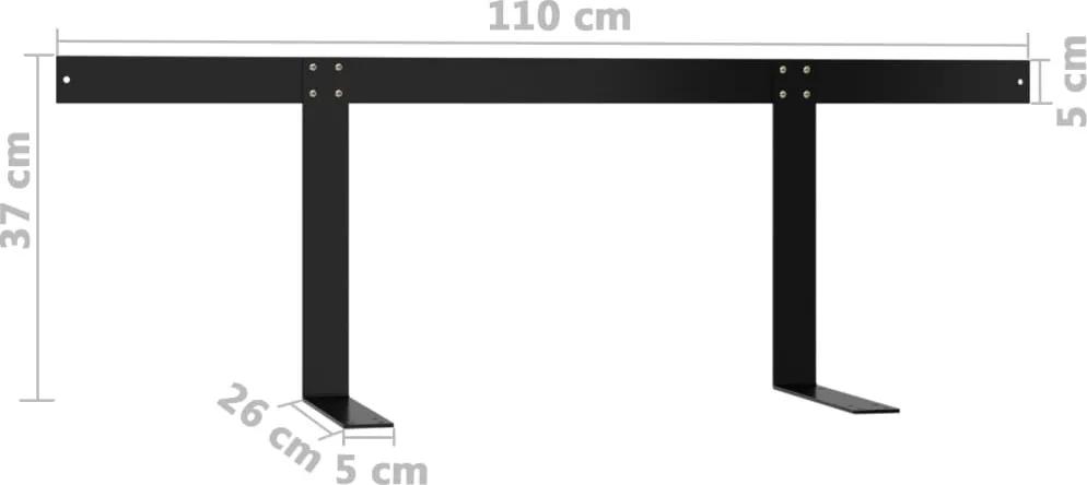 vidaXL Opěradlo pro paletovou pohovku 110 cm železo [315790] Barva: Černá