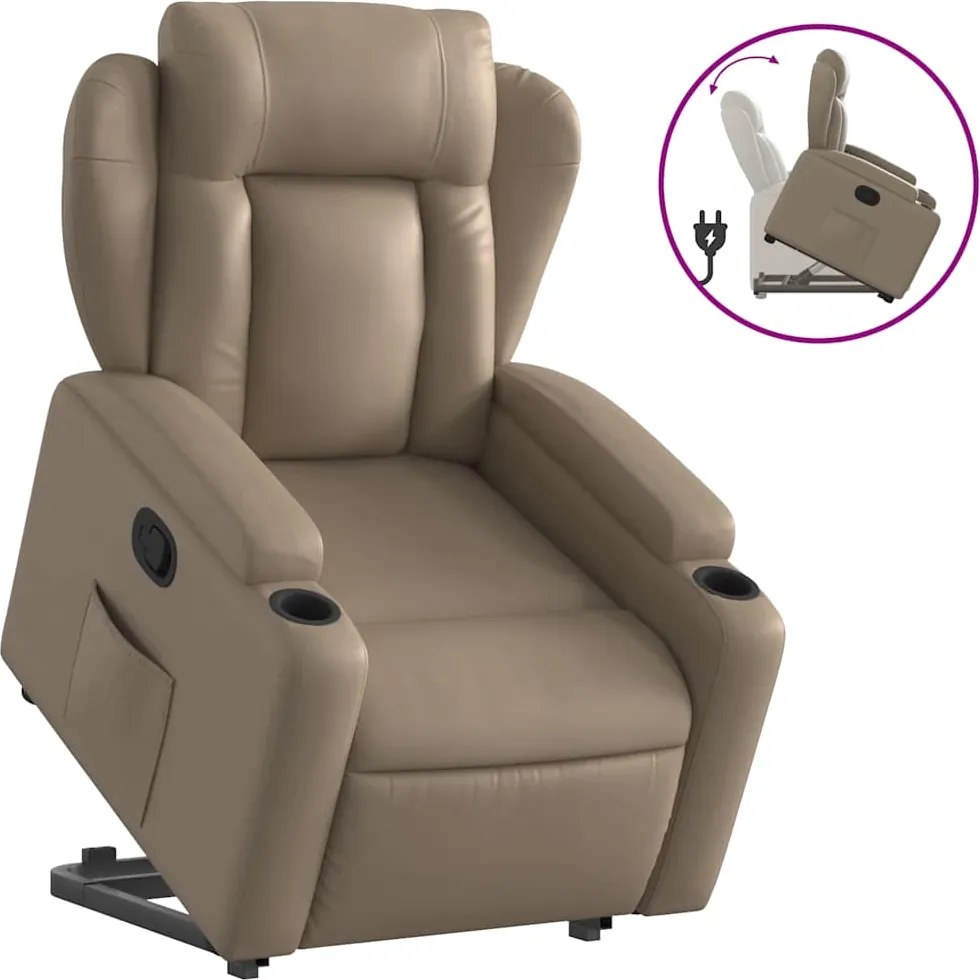 Zvedací polohovací křeslo cappuccino umělá kůže 3204550
