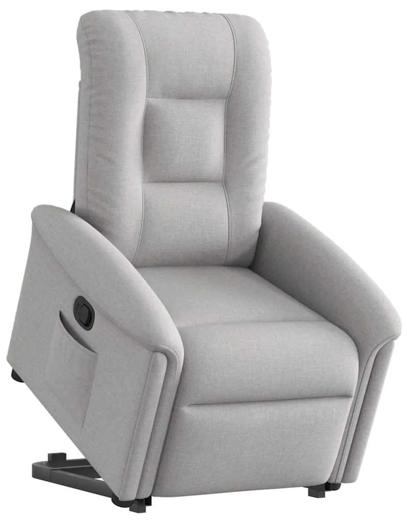 Zvedací polohovací křeslo obláčkově šedé textil 3303263
