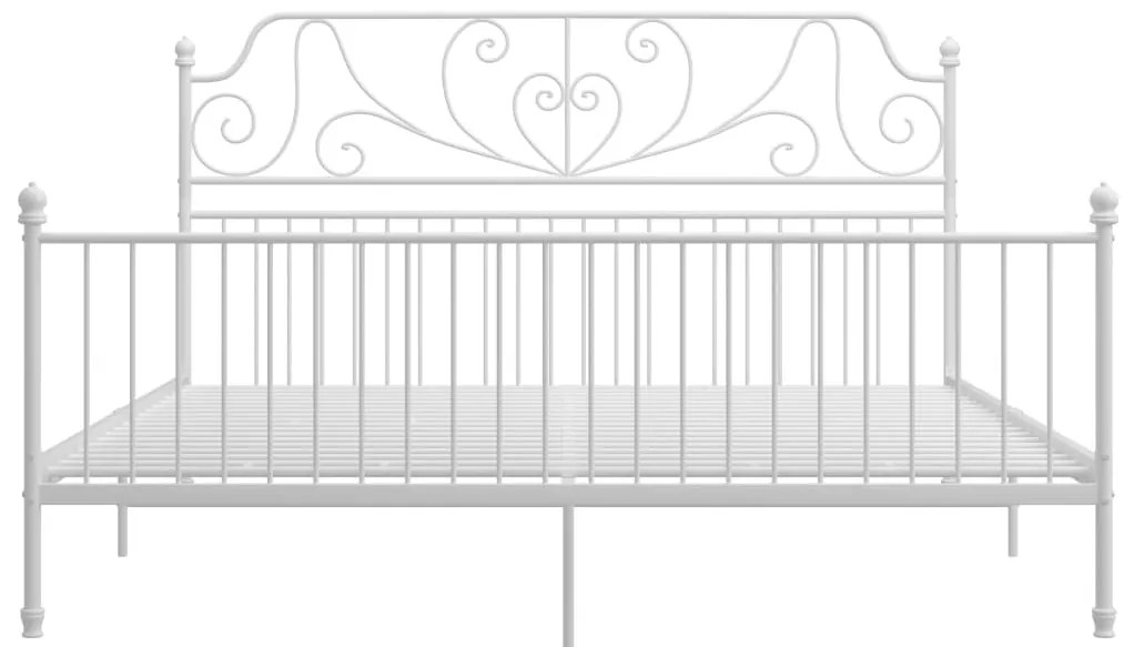 vidaXL Marketos Rám postele bílý kov 200 x 200 cm