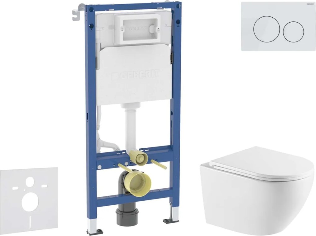 Geberit Duofix - Set předstěnové instalace, klozetu Oudee a sedátka softclose, tlačítko Delta20, alpská bílá SANI11CA31126