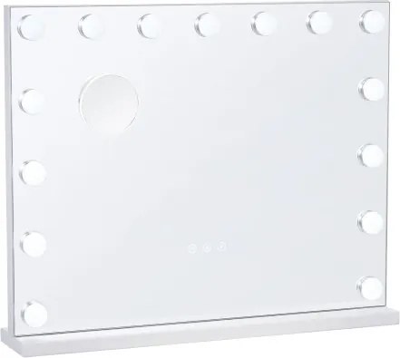 Hollywoodské toaletní zrcadlo se světly s USB stolním držákem na stěnu 57,9 × 46 cm