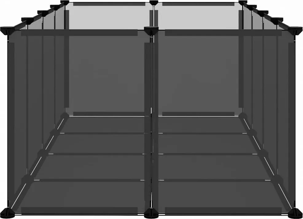 Klec pro malá zvířata černá 144 x 74 x 46,5 cm PP a ocel 340571