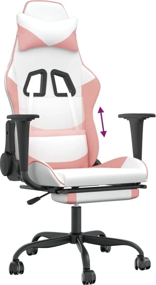 vidaXL Herní židle s podnožkou umělá kůže [3143662] Barva: Černá a vínová