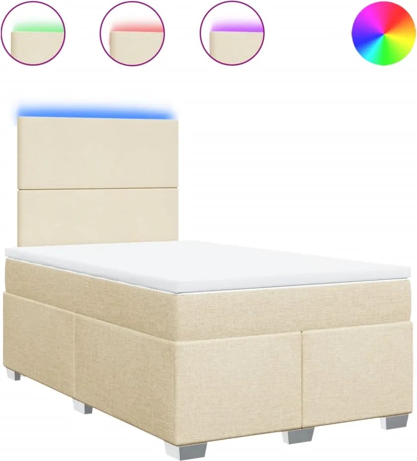 Box spring postel s matrací krémová 120x200 cm textil 3292753