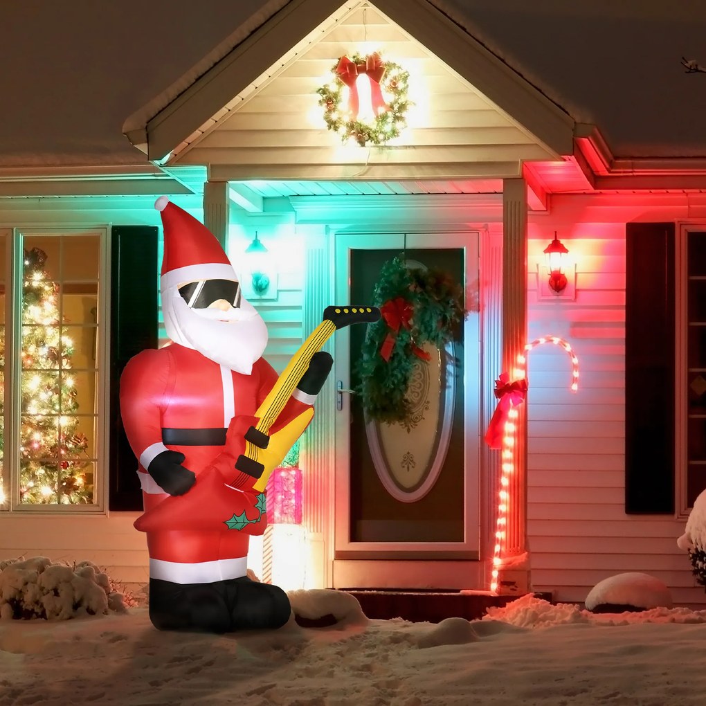 Outsunny Vánoční dekorace Nafukovací Santa Claus venkovní vánoční dekorace, včetně ventilátoru, 140 cm, červená + bílá