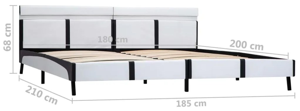 vidaXL Marketos Rám postele s LED světlem bílý umělá kůže 180 x 200 cm