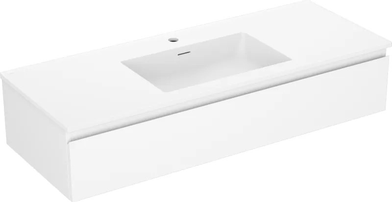 Mexen Orio, koupelnová skříňka 120 cm s umyvadlem Otis, 1 zásuvka, bílá matná, 91A10-12023-1-BF01-W18M01