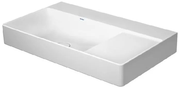 Duravit DuraSquare - Umyvadlo nábytkové 80x47 cm, levé, DuraCeram, alpská bílá 2348800079