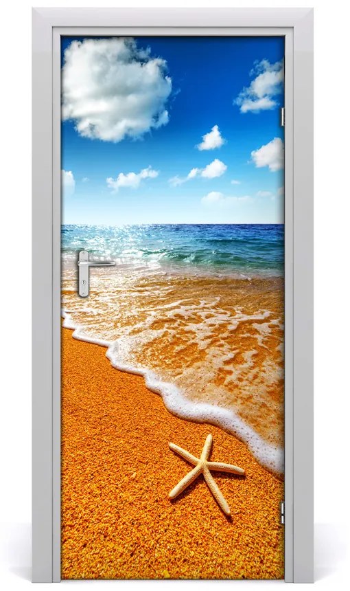 Fototapeta dveře samolepící hvězdice na pláži 75x205 cm