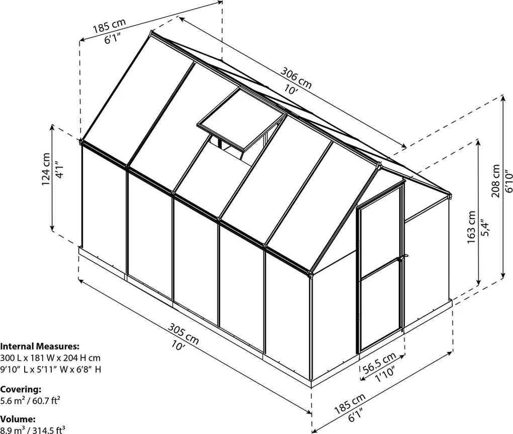 Palram - Canopia Multiline 6x10 - polykarbonátový skleník