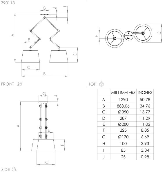 Eglo 390113 - Lustr na tyči PISTUNIO 2xE27/40W/230V černá