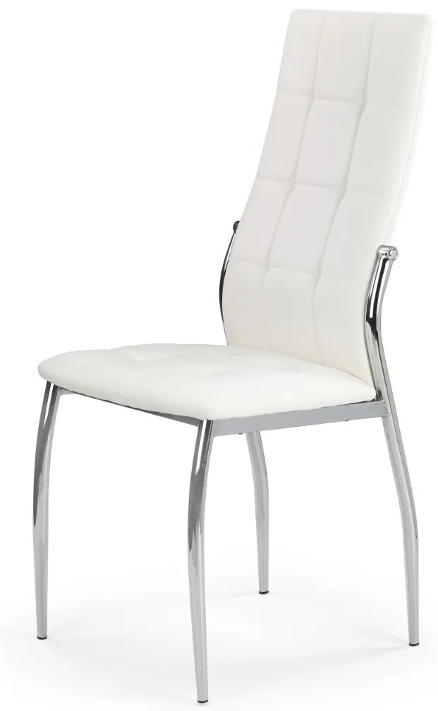 Moderní vysoká jídelní židle z eko kůže bílá ASTRO