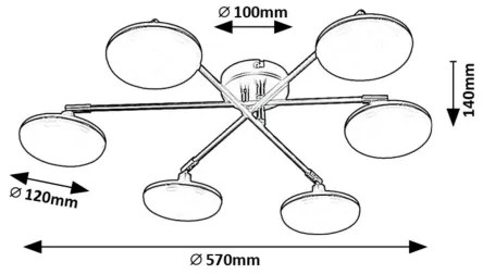 Rabalux 71063 - LED Přisazený lustr MADI LED/24W/230V 3000K černá