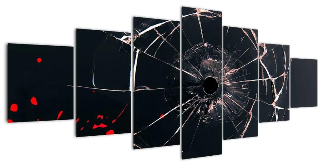 Abstraktní obraz - rozbité sklo (210x100 cm)
