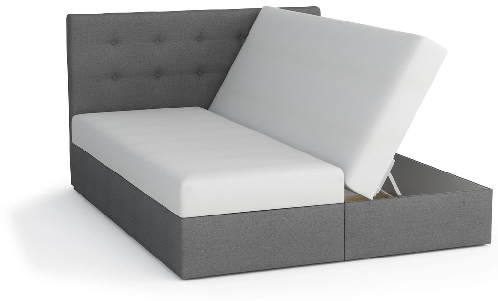 Manželská postel Boxspring 160 cm Duel 1 Comfort (tmavě šedá) (s matrací a úložným prostorem). 1055816