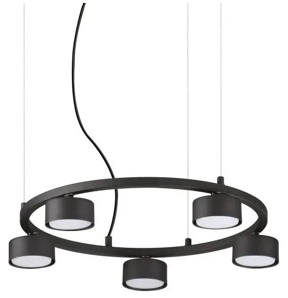 Ideal Lux - LED Lustr na lanku MINOR 5xGX53/9W/230V pr. 50 cm černá
