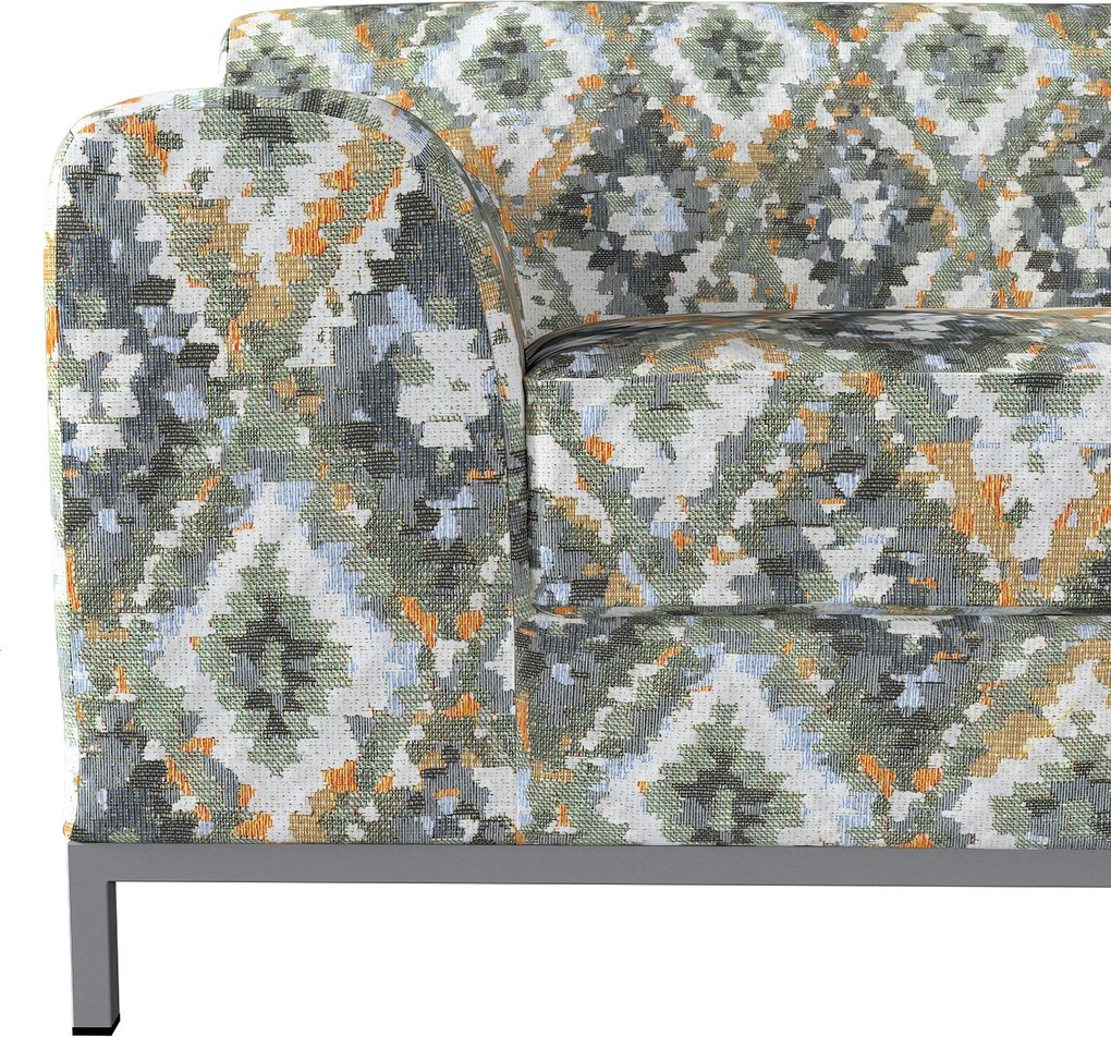 Potah na pohovku IKEA Kramfors 2-místná barva modrá látka pletený vzor, vzorované