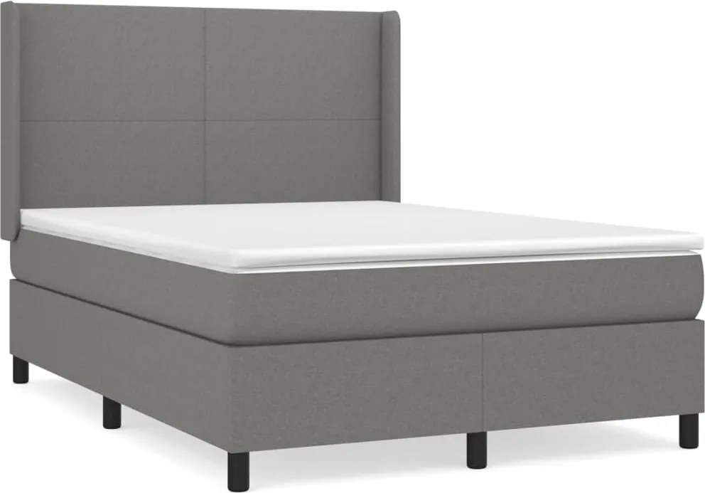 Box spring postel s matrací tmavě šedá 140x200 cm textil 3131274