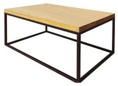 Drewmax Konferenční stůl ST375 Š120, šířka desky: 2,5cm, masiv černá lesklá tmavý dub