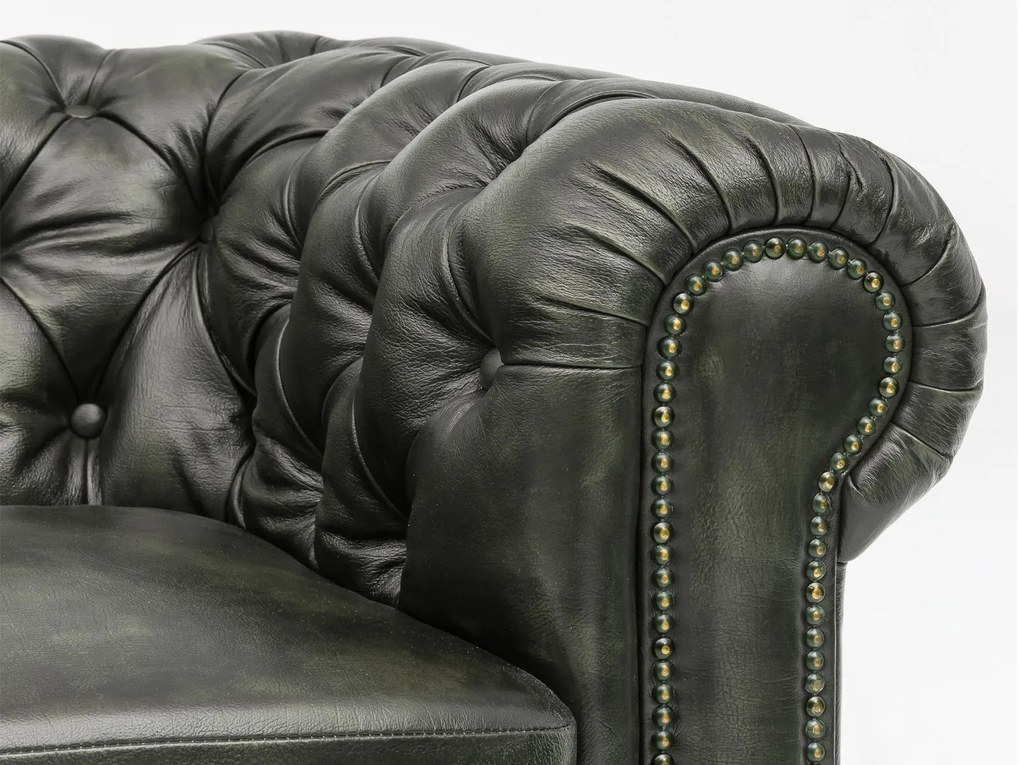FN Sedací souprava Chesterfield Lord 3+2+1 kůže zelená