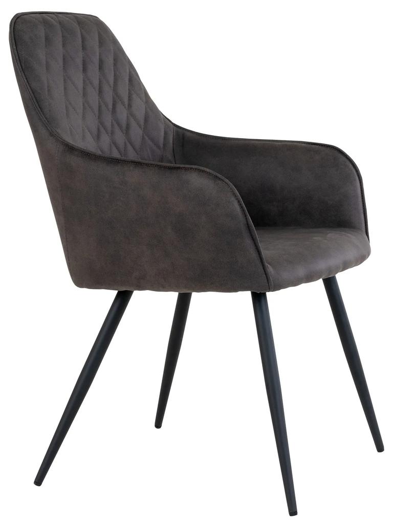 Jídelní židle Harko z mikrovlákna tmavě šedá/černá