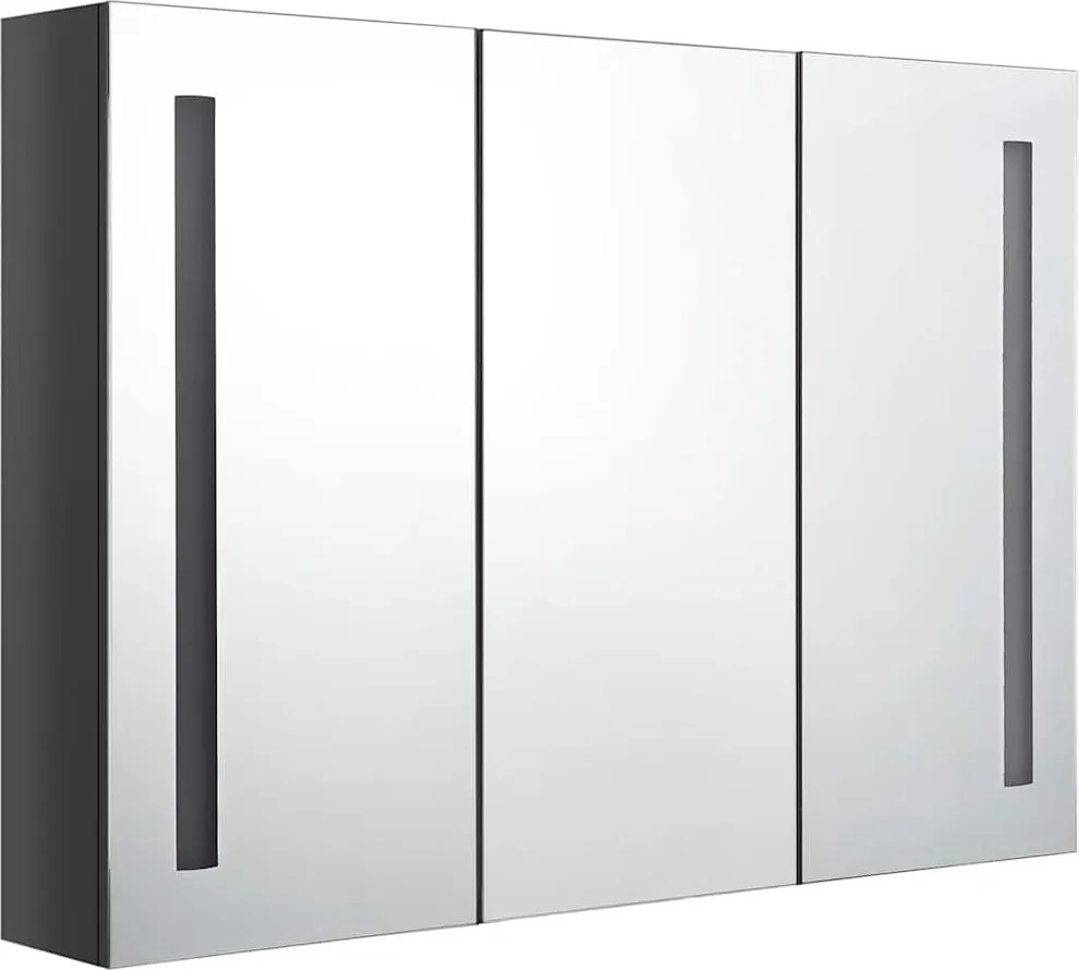 LED koupelnová skříňka se zrcadlem 89 x 14 x 62 cm zářivě šedá 326528