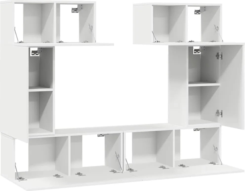 6dílný set TV skříněk bílý kompozitní dřevo 3078698