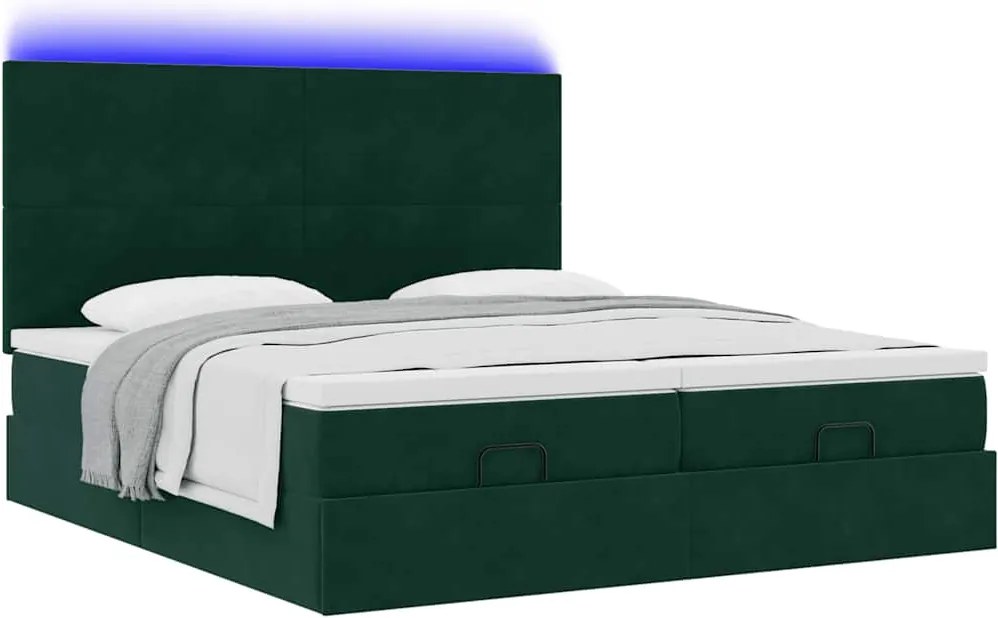 Osmanský rám postele s matracíes tmavě šedá 160x200cm samet 3314600