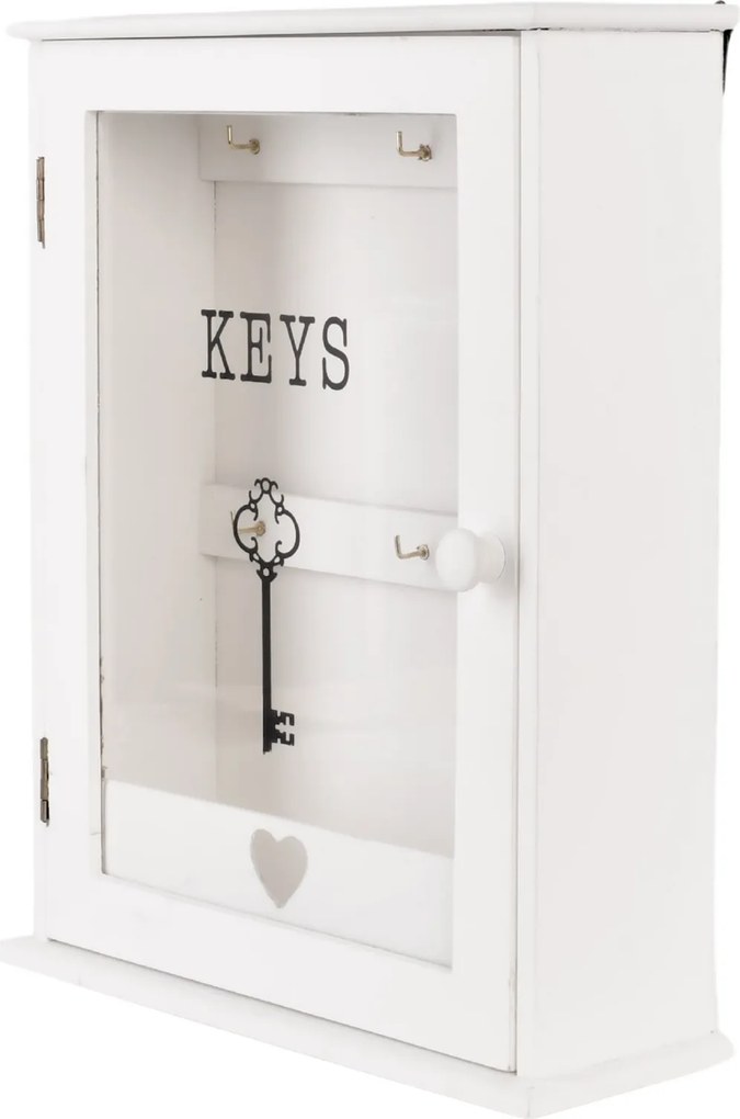 Ozdobná Skříňka Na Klíče Věšák Bílá Keys 32x11x40 cm organizér