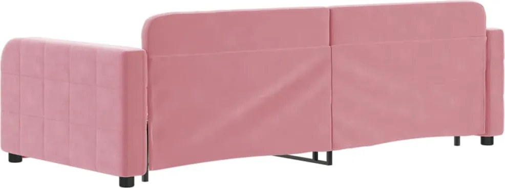 Válenda s přistýlkou a zásuvkami růžová 90 x 200 cm samet 3196980