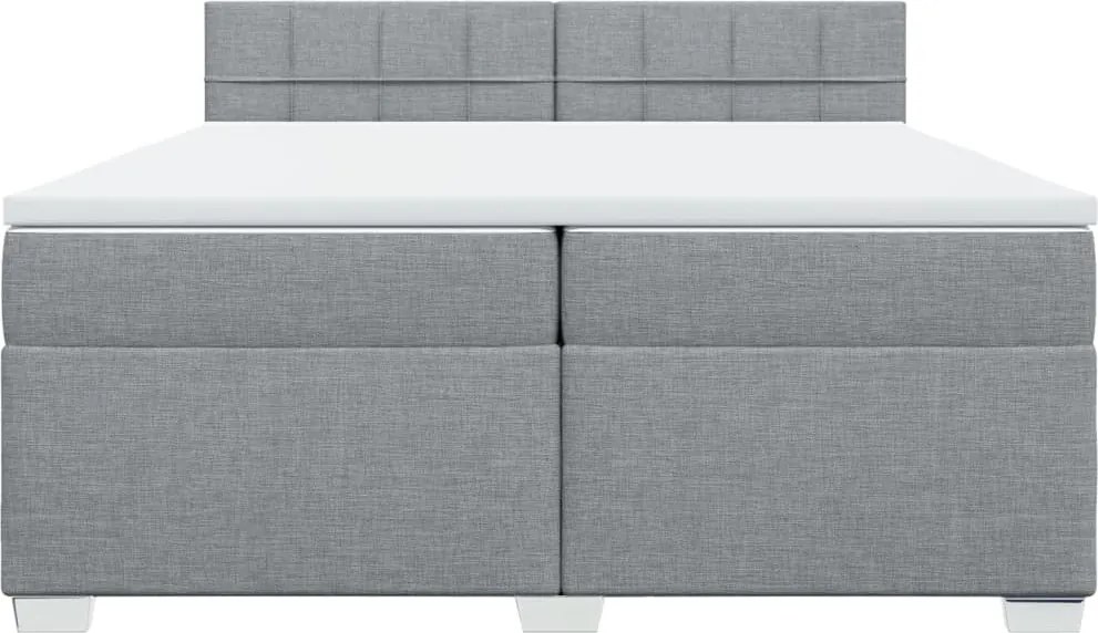 Box spring postel s matrací světle šedá 200 x 200 cm textil 3285995