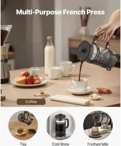 Kávovar French Press VEVOR, 1 l