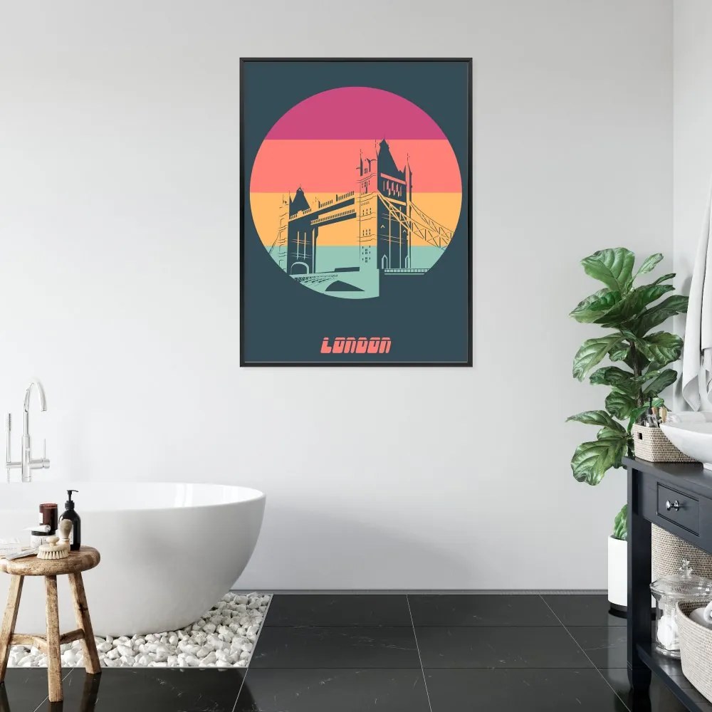 Plakát Vintage Tower Bridge Rám Hliník Barva Černá Černá Hliník Plakátový papír 30x40