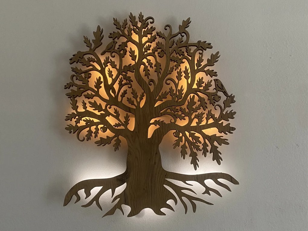Li-Go "Dub" světelný strom s baterií 20Ah 45x55cm včetně dálkového ovládání provedení povrchu: ořech