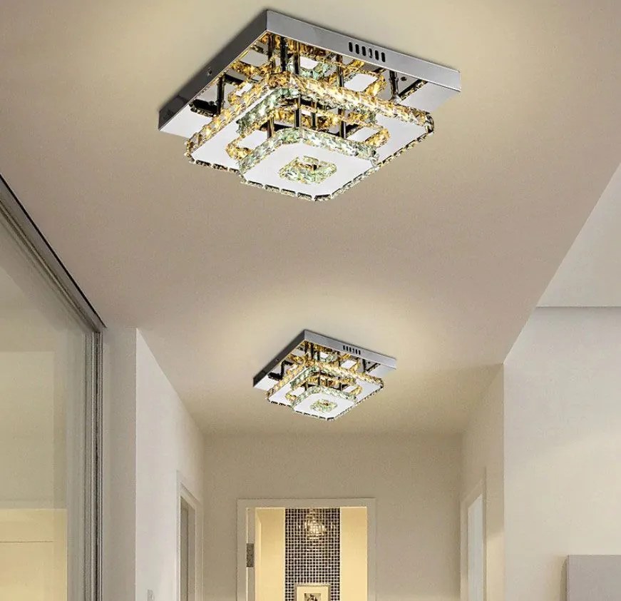 Toolight Křišťálová stropní lampa Plafond LED 24W čtvercová APP409-C APP410-C Varianta: Neutrální 4000K