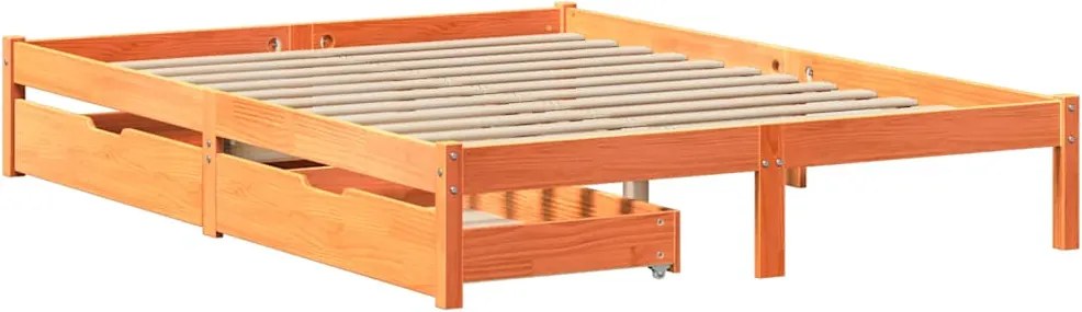 Postel bez matrace voskově hnědá 150 x 200 cm masivní borovice 3301455