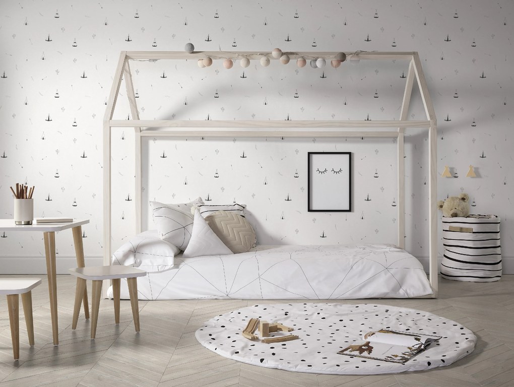 ROS1 Montessori Domečková postel barvy: Bílá 140*70