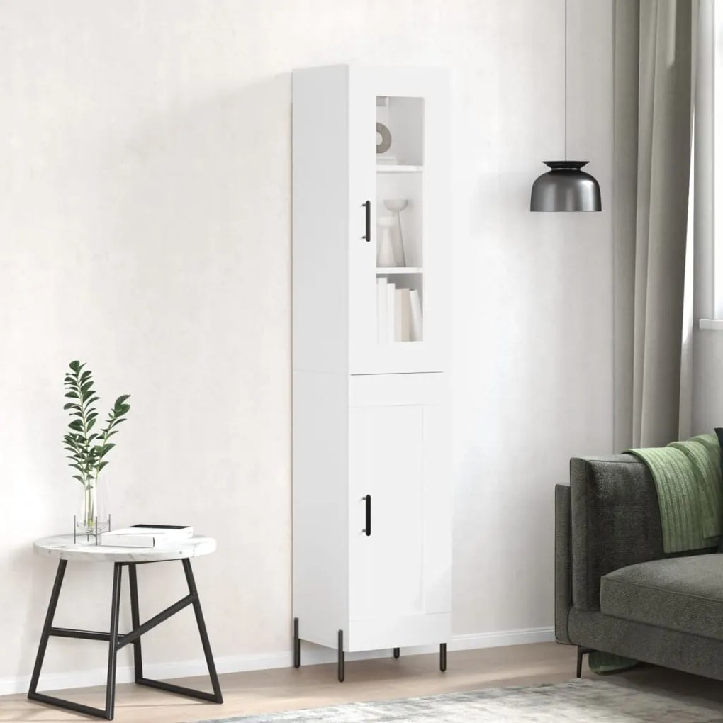 Skříň highboard bílá 34,5 x 34 x 180 cm kompozitní dřevo