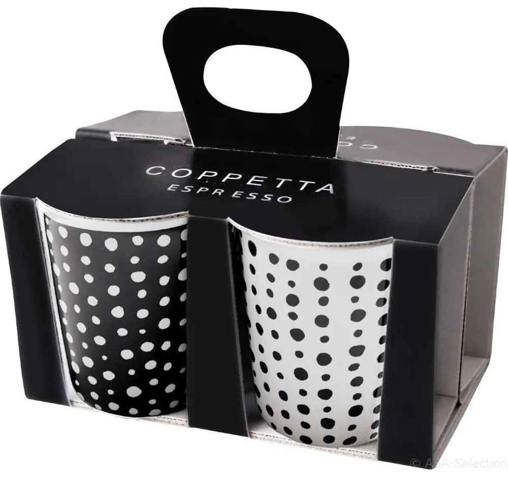 Asa Selection Šálek na espresso Coppetta 4ks porcelán bílá/černá 0,1l