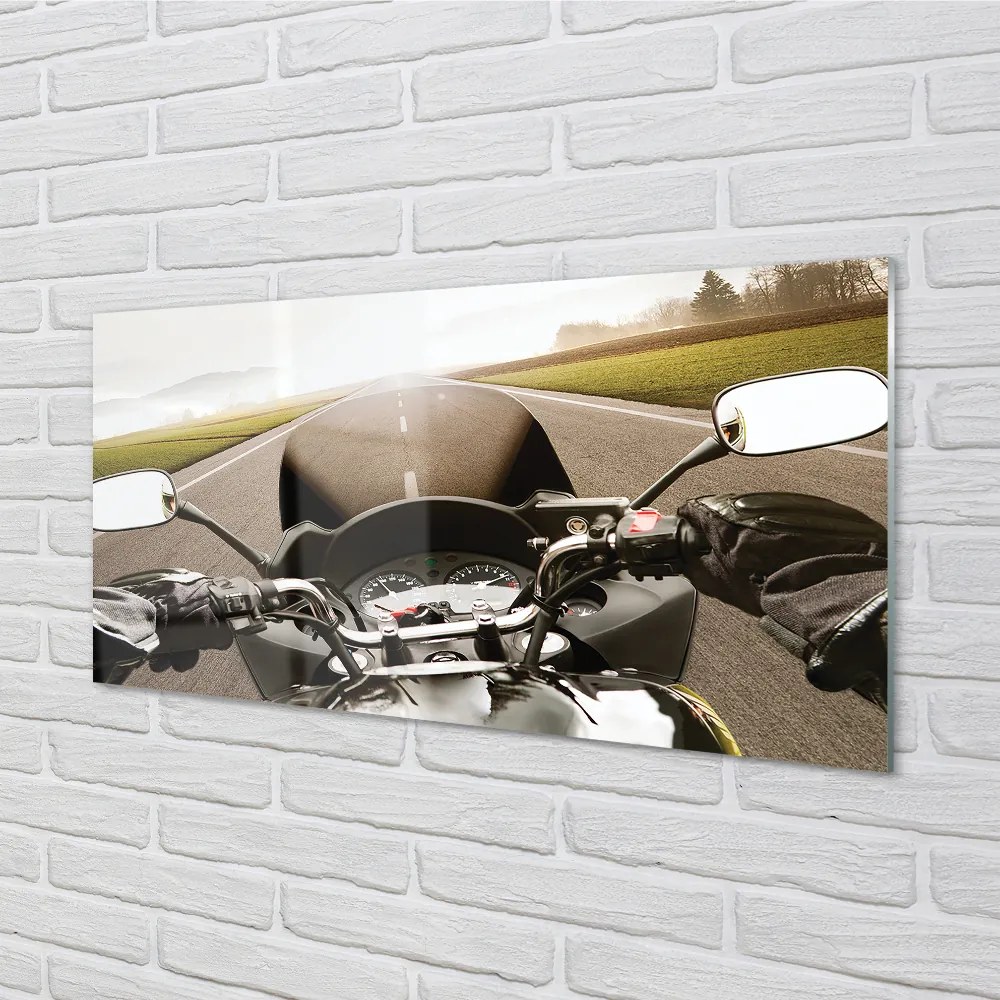 akrylový obraz Motocyklu silničního oblohy top 100x50 cm