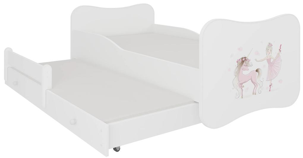 Dětská postel s matracemi GONZALO II 160x80 Motiv: PRINCESS BLACK