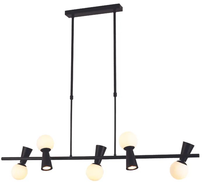 ACA DECOR Závěsné svítidlo KIMOLOS Black, 5xG9 + 5xGU10, IP20