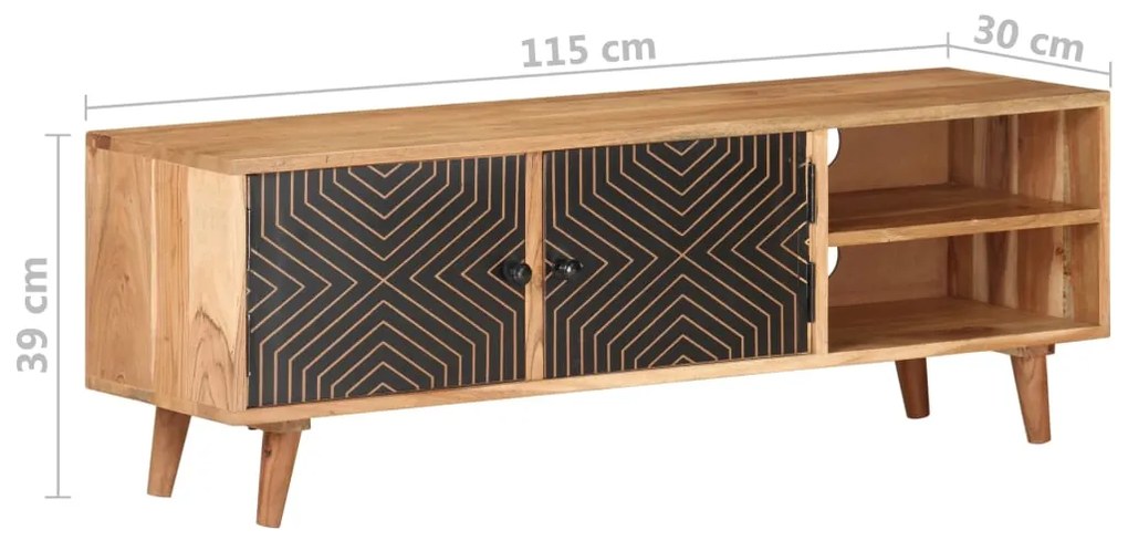 vidaXL Marketos TV stolek 115 x 30 x 39 cm masivní akáciové dřevo