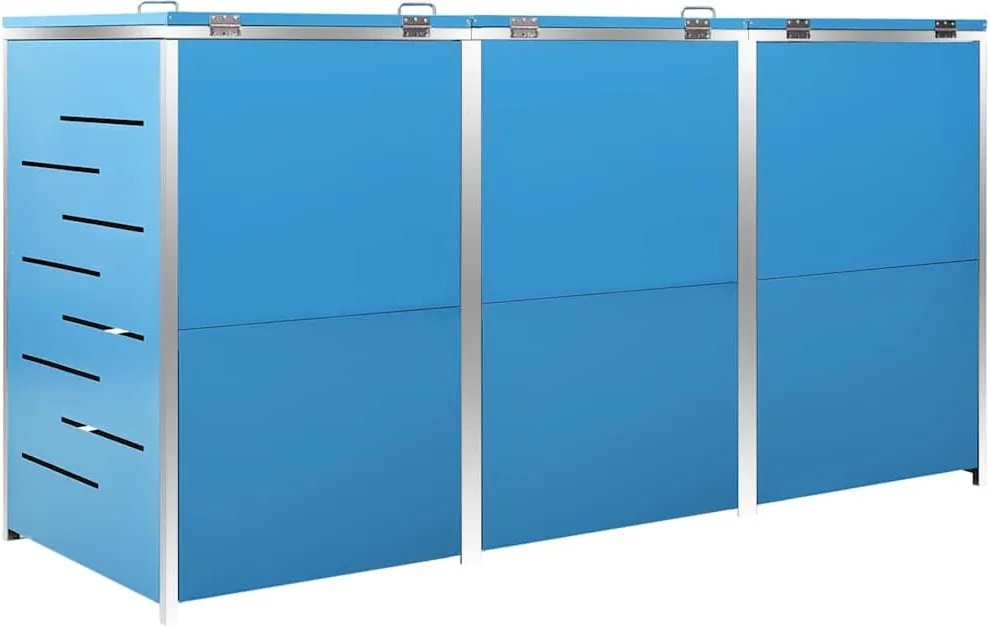 Přístřešek na tři popelnice 207 x 77,5 x 115 cm nerezová ocel 149568