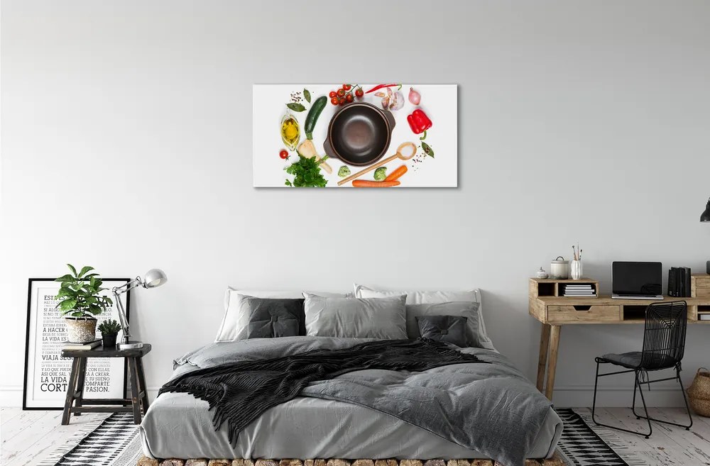 Obrazy na plátně Lžíce rajčata petržel 120x60 cm