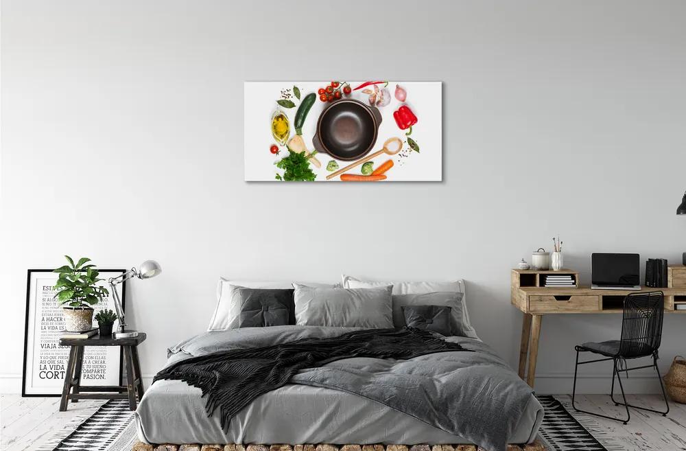 Obrazy na plátně Lžíce rajčata petržel 140x70 cm