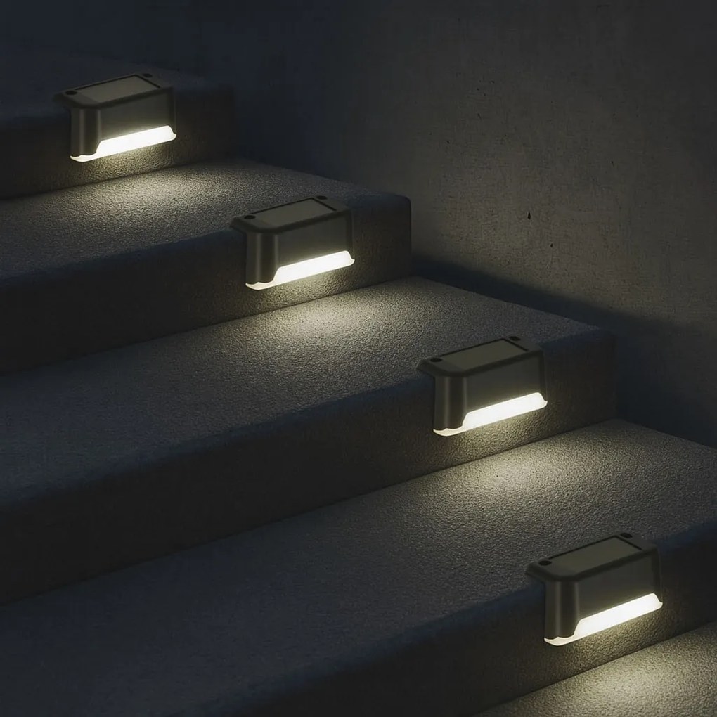 Creative Corner Solární zahradní venkovní LED schodišťová lampa soumrakový senzor 8 kusů