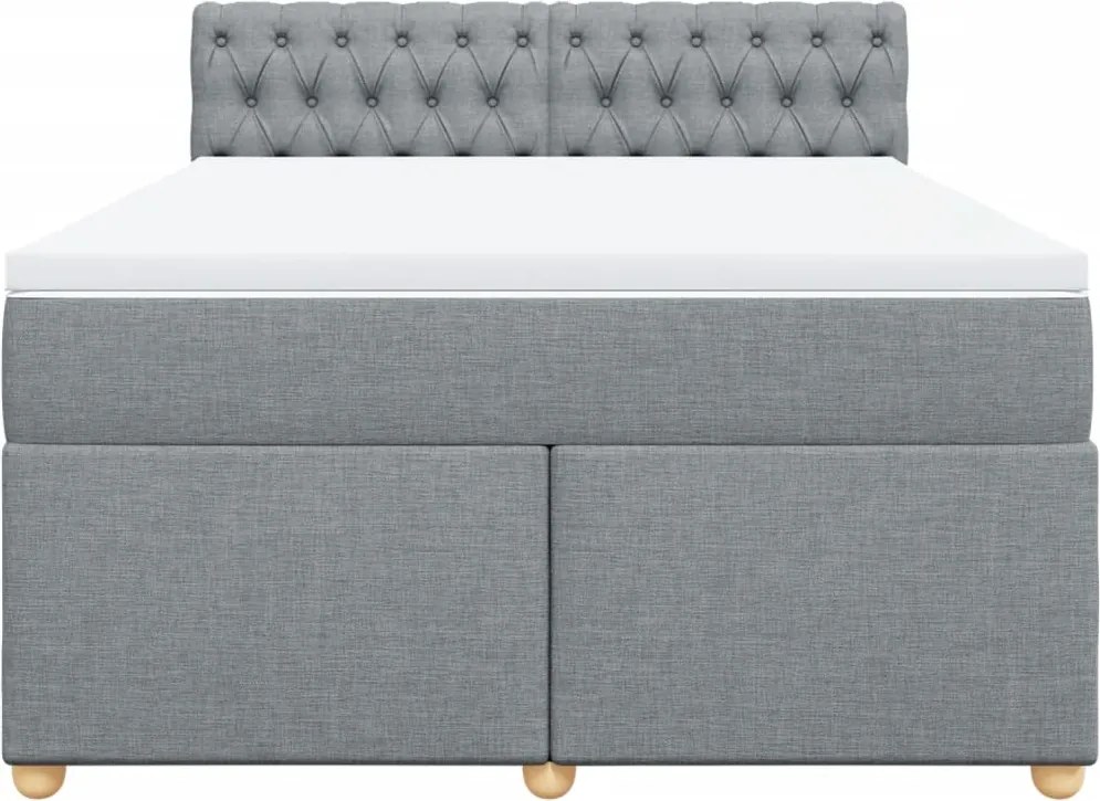 Box spring postel s matrací světle šedá 160 x 200 cm textil 3289038